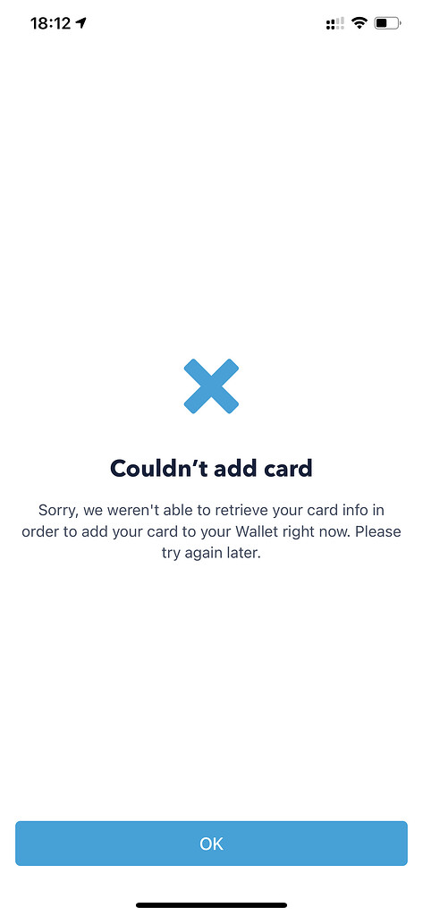 Unable to add card to Apple Pay - Personal Banking - Fintech Forum